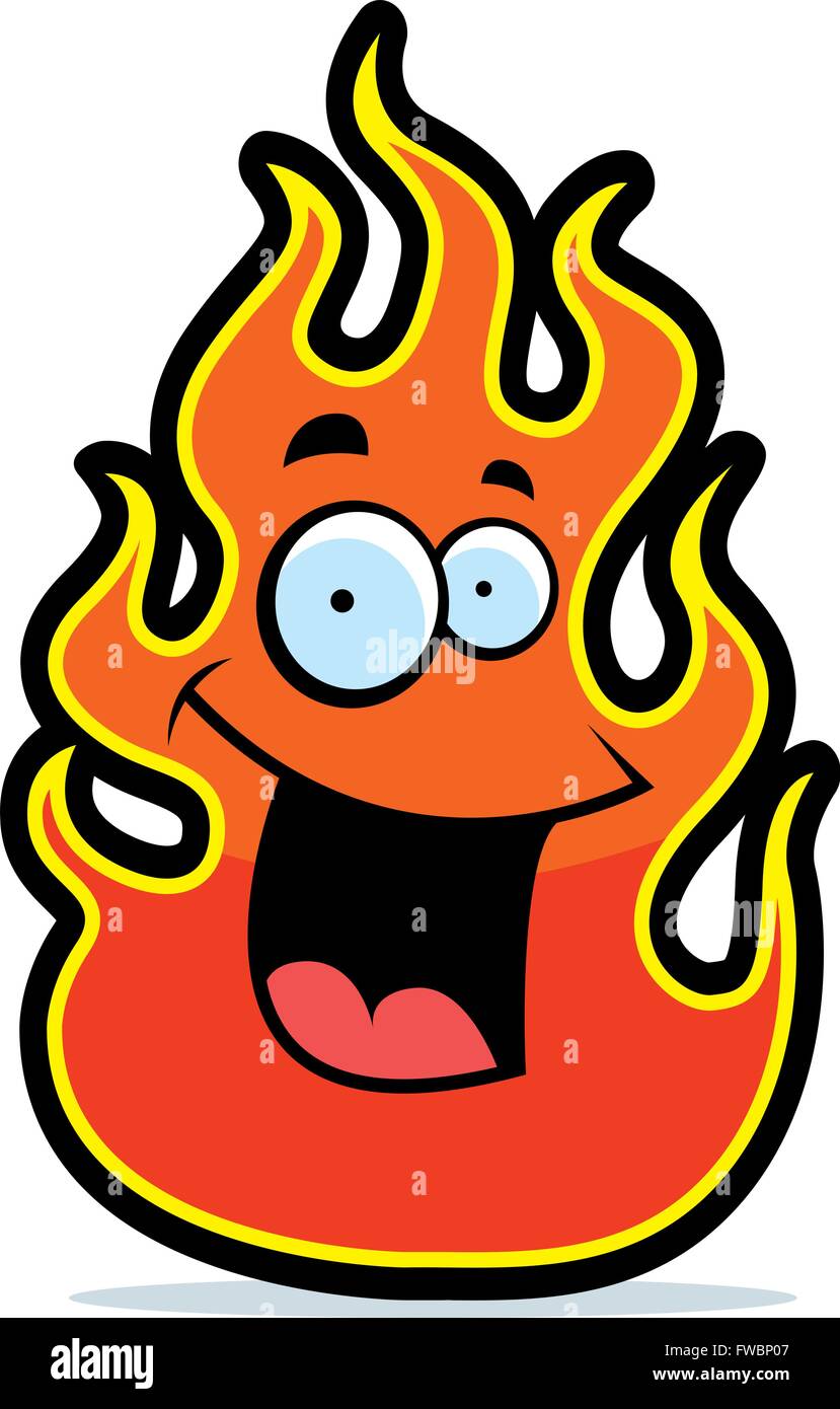 Cartoon red flame smiling happy hi-res stock photography and images - Alamy