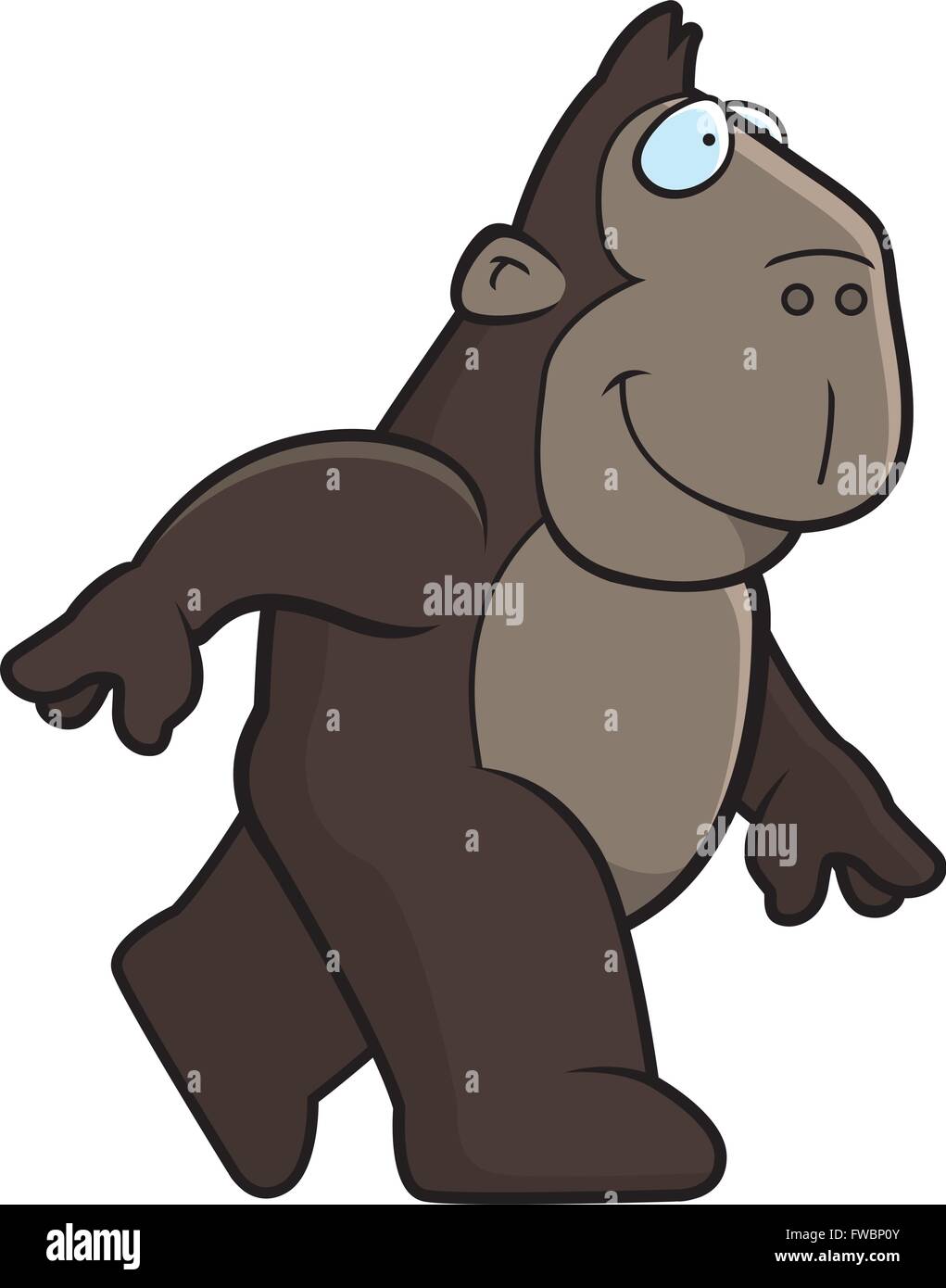 A happy cartoon ape walking and smiling Stock Vector Image & Art - Alamy