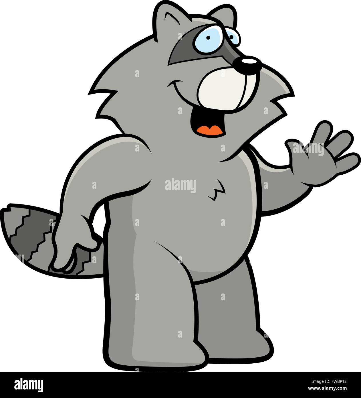 A happy cartoon raccoon waving and smiling Stock Vector Image & Art - Alamy