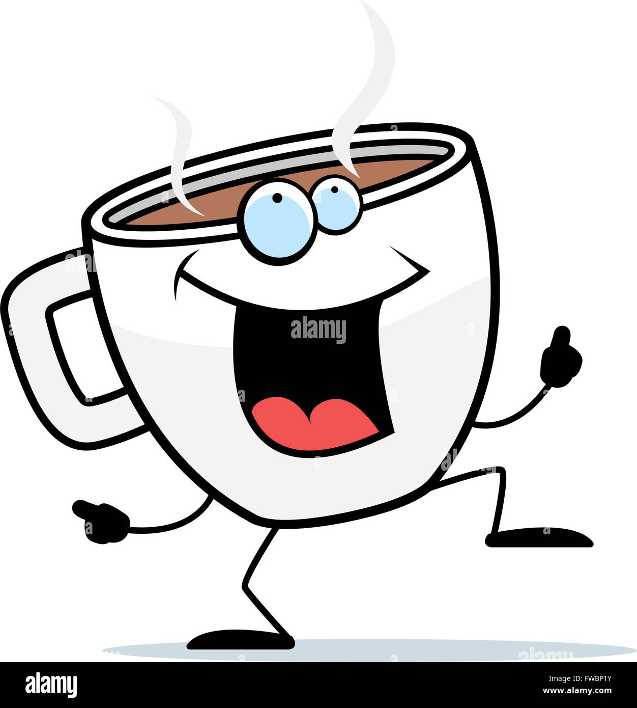A happy cartoon cup of coffee dancing and smiling Stock Vector Image ...