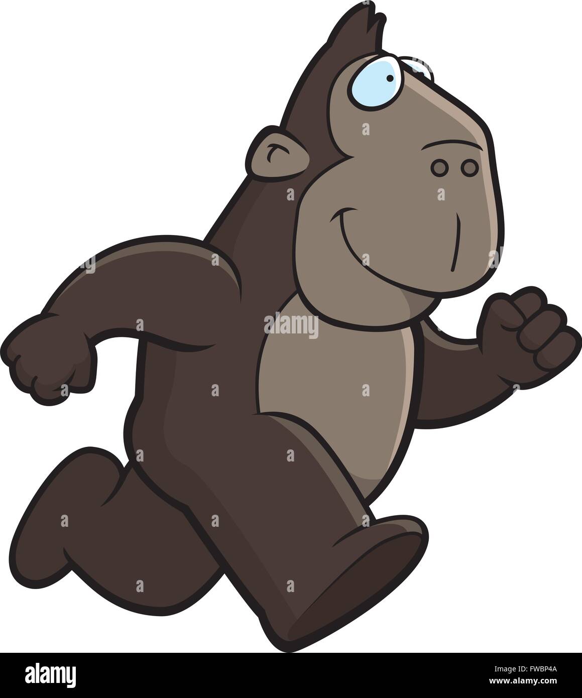 A happy cartoon ape running and smiling Stock Vector Image & Art - Alamy
