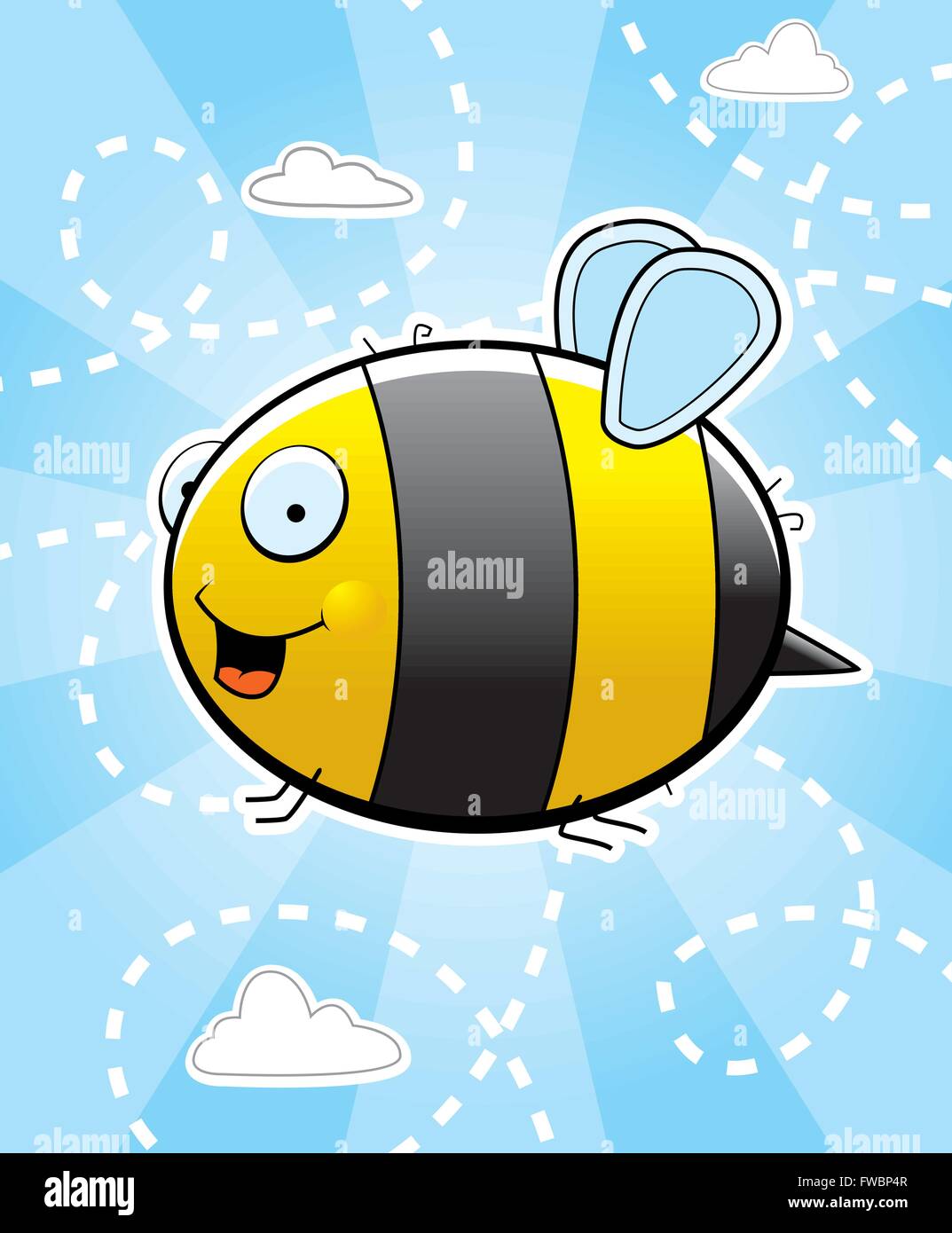 A cartoon bee buzzing around in the air Stock Vector Image & Art - Alamy