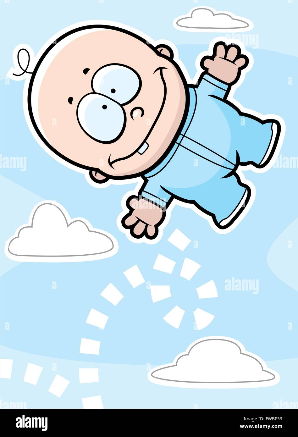 A happy cartoon baby boy bouncing in the air Stock Vector Image & Art ...