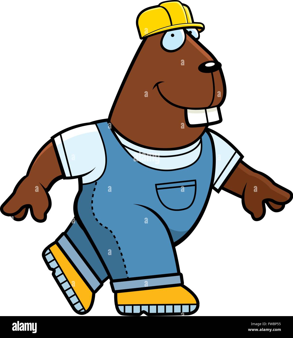 A happy cartoon builder beaver walking and smiling Stock Vector Image ...