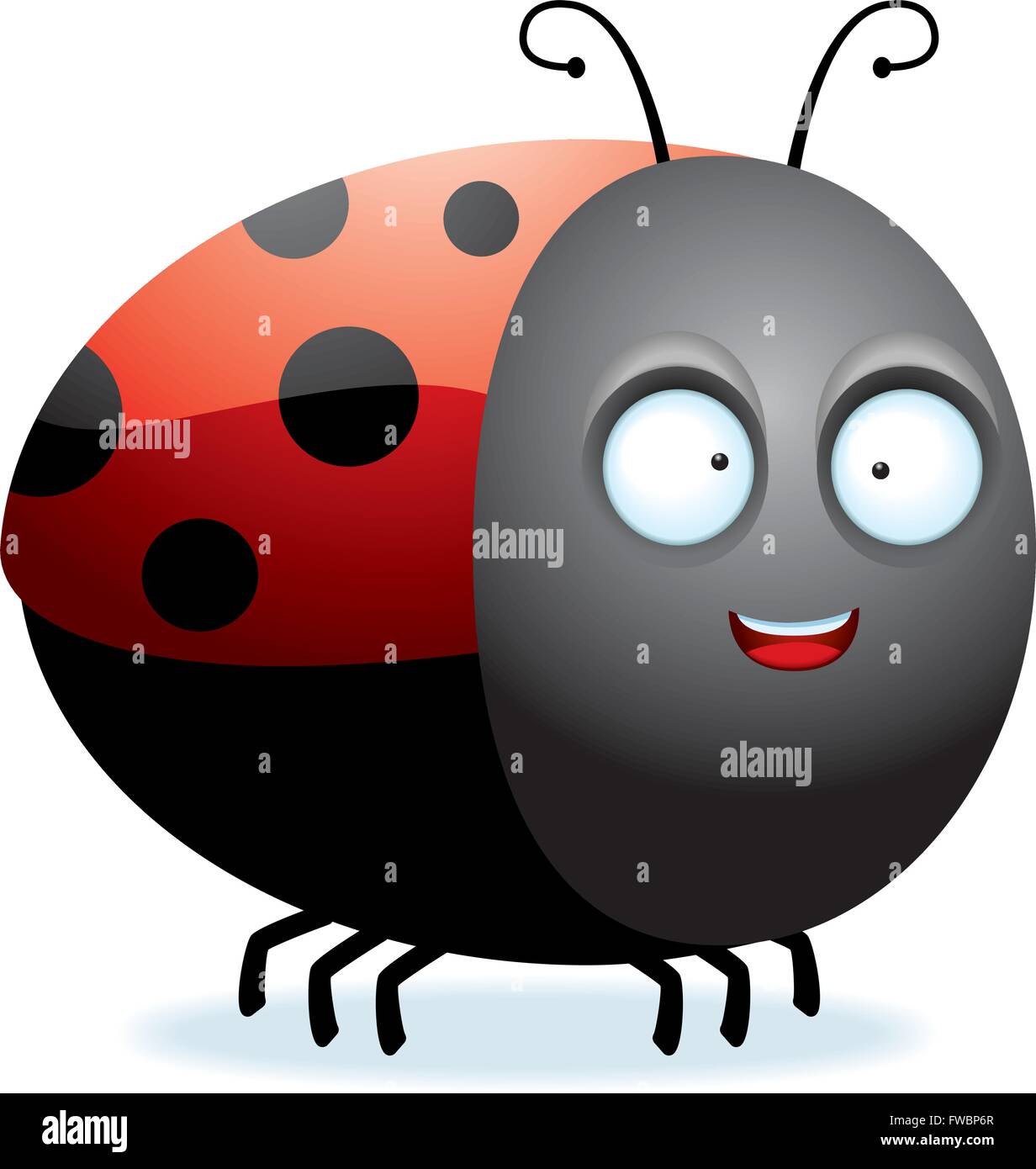 A happy cartoon ladybug standing and smiling Stock Vector Image & Art ...