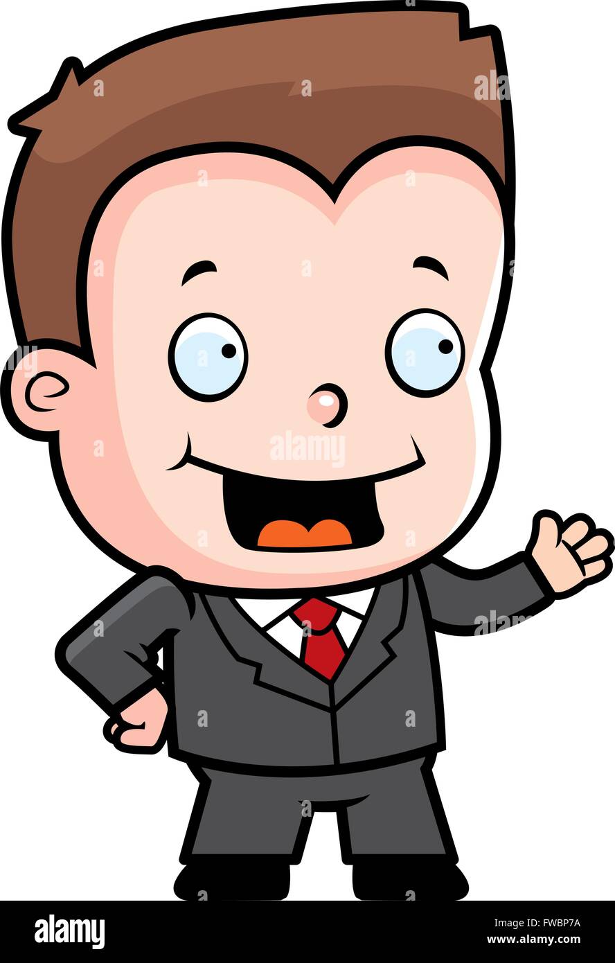 A happy cartoon businessman boy in a suit Stock Vector Image & Art - Alamy