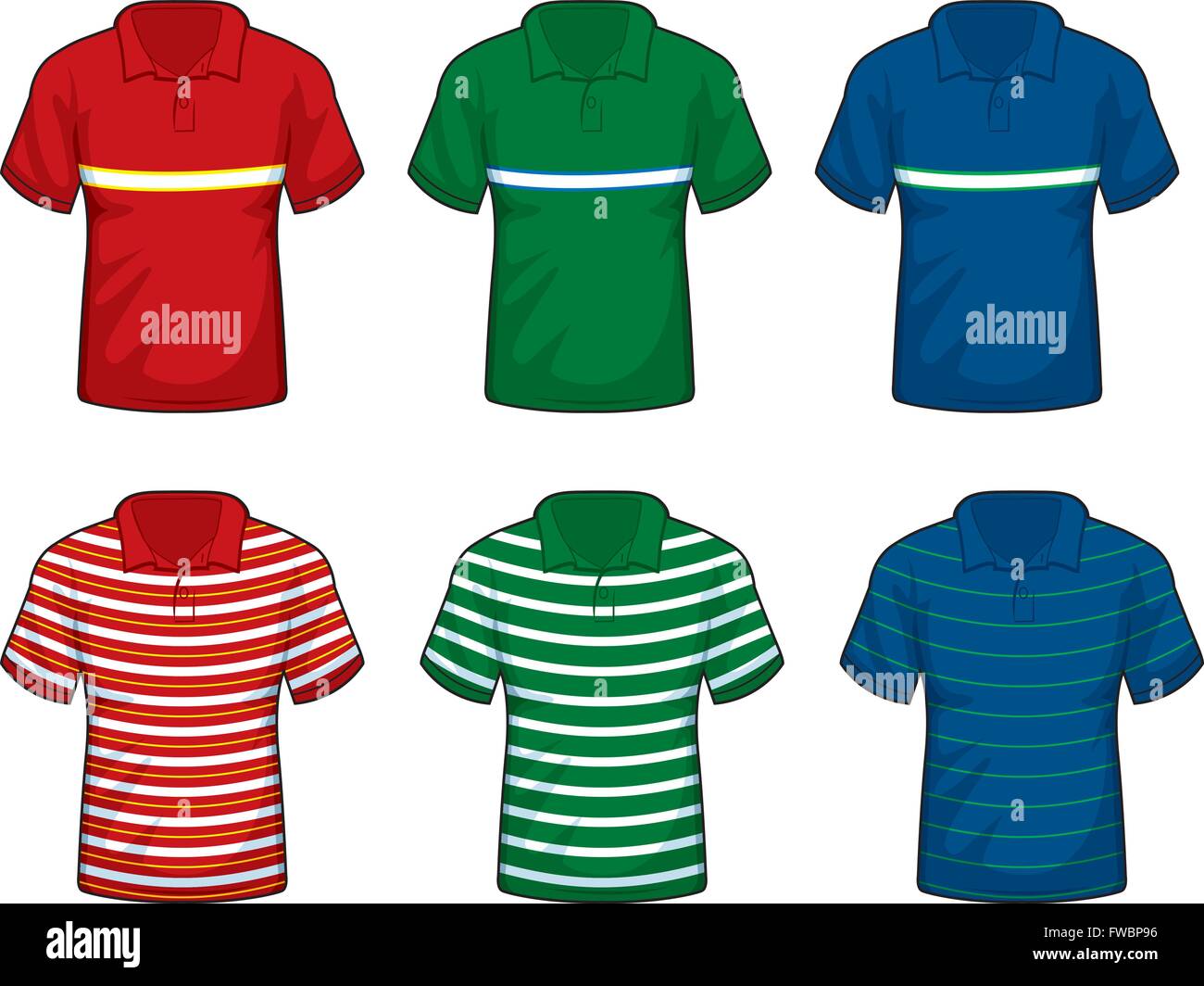 A variety of different colored collar shirts Stock Vector Image & Art ...