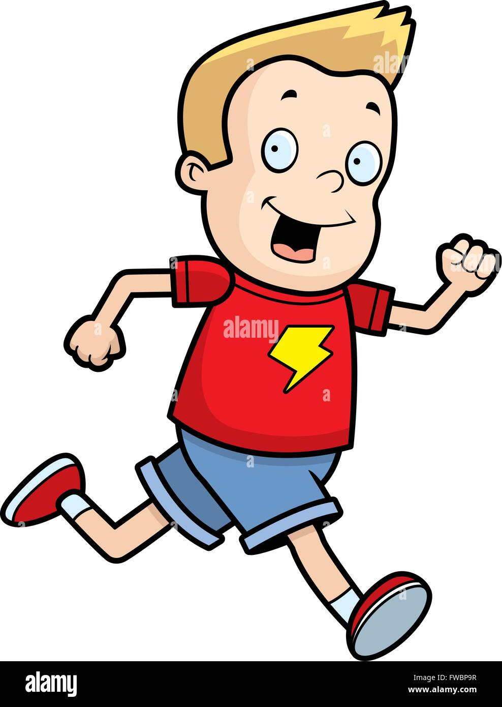 A happy cartoon boy running and smiling Stock Vector Image & Art - Alamy