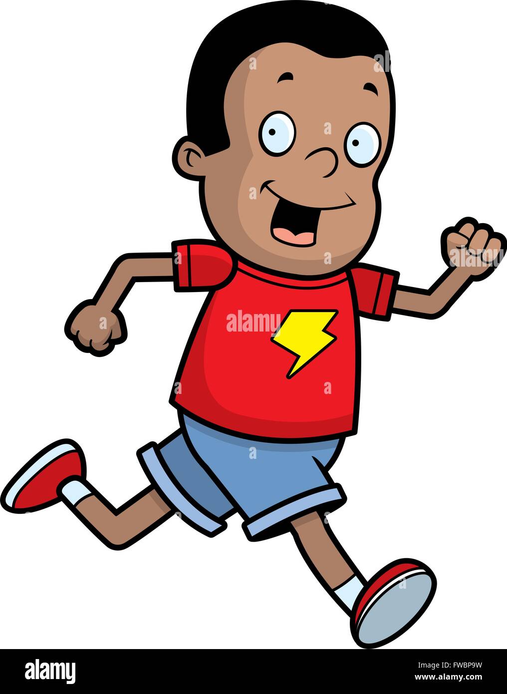 A happy cartoon boy running and smiling Stock Vector Image & Art - Alamy