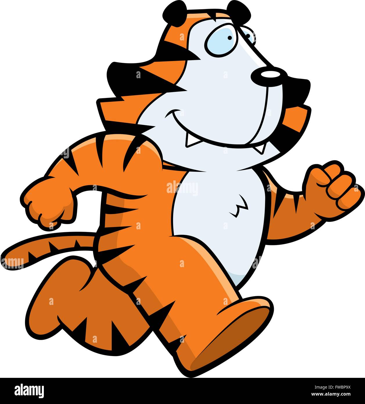 A happy cartoon tiger running and smiling Stock Vector Image & Art - Alamy