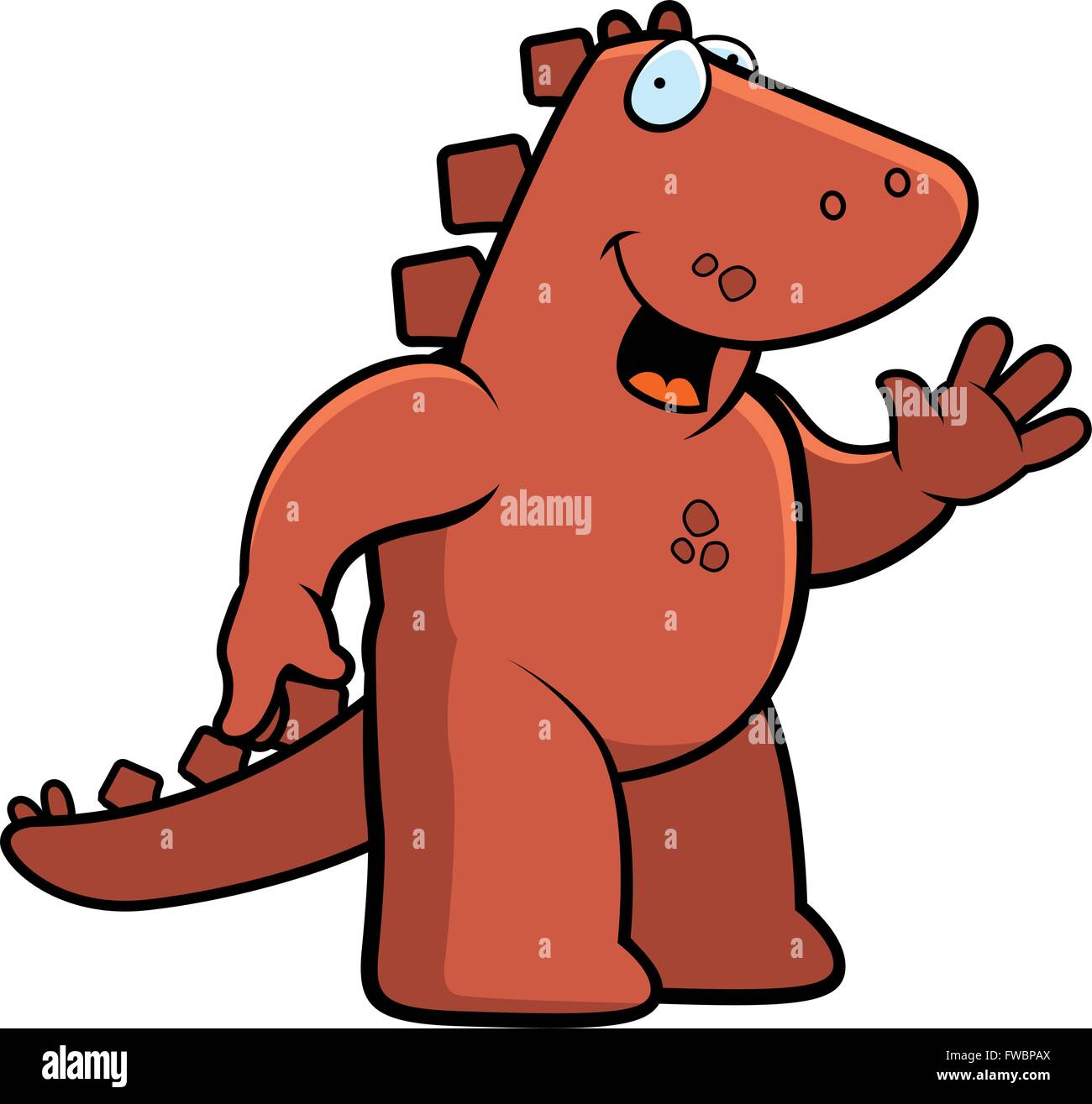 A happy cartoon dinosaur waving and smiling Stock Vector Image & Art ...