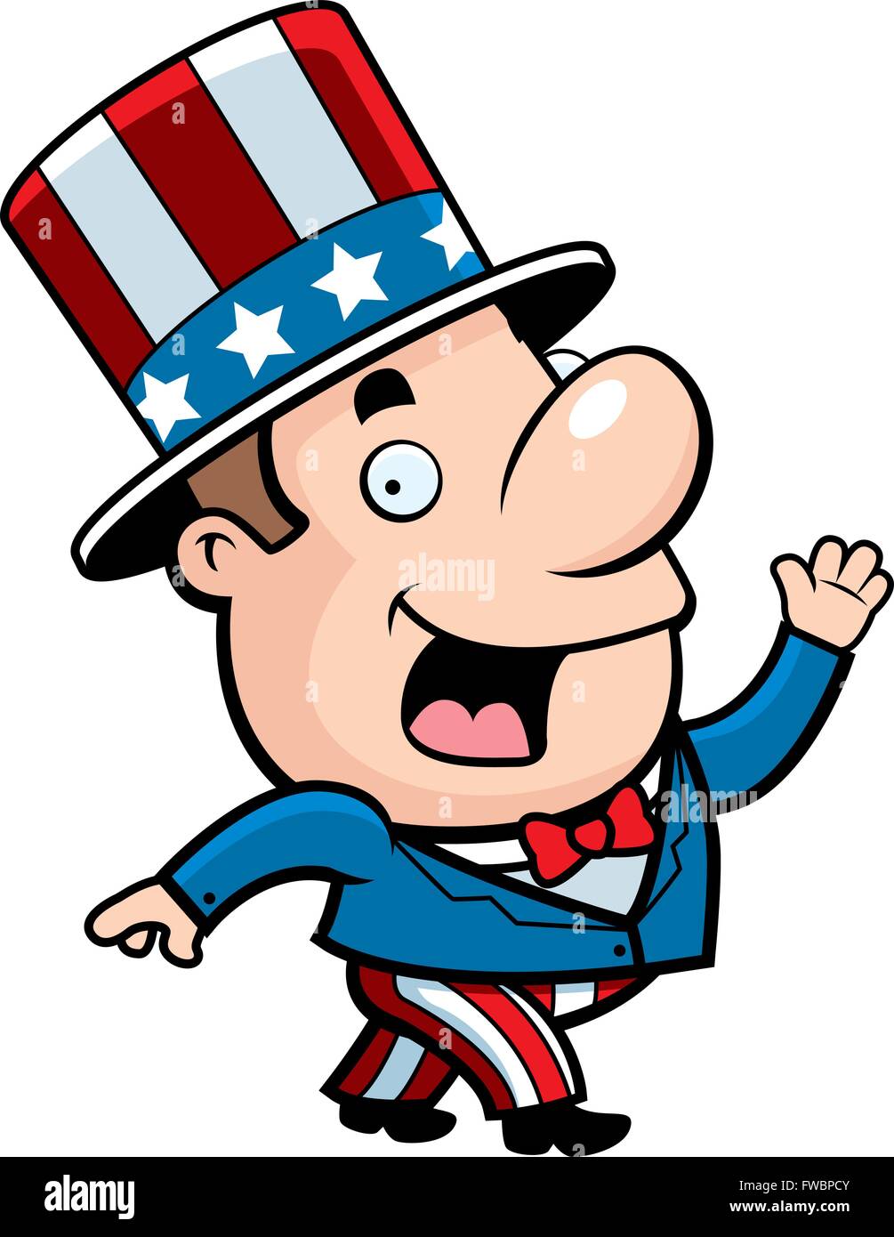 A happy cartoon patriotic man waving and smiling Stock Vector Image ...