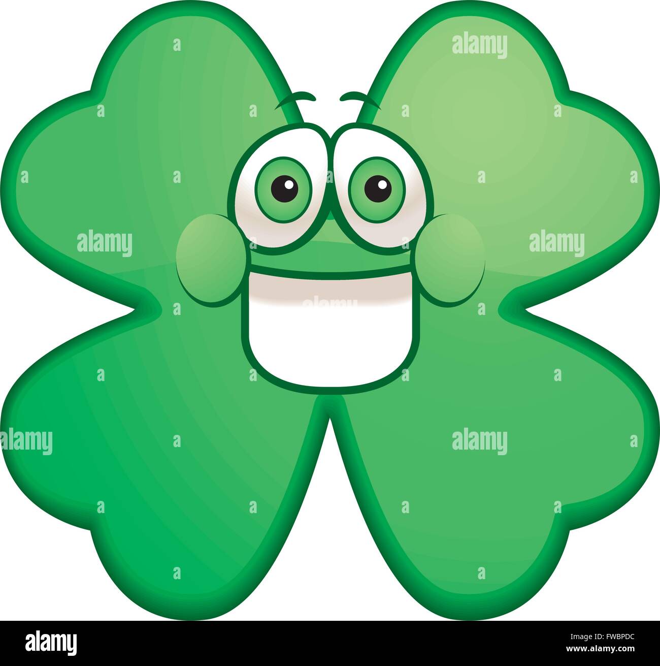 A cartoon green shamrock smiling and happy Stock Vector Image & Art - Alamy