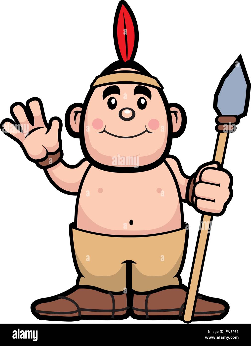 A happy cartoon Native American waving and smiling Stock Vector Image ...