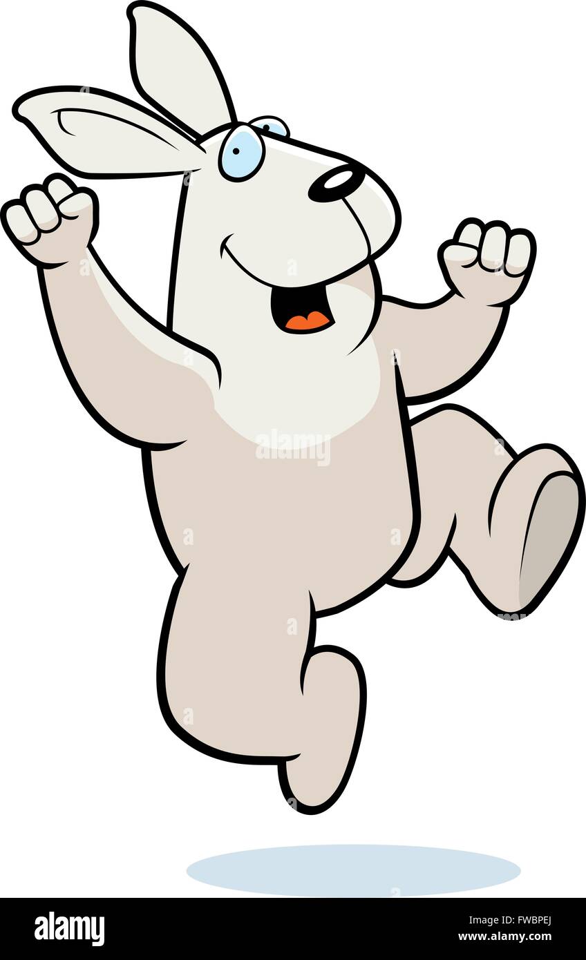 A happy cartoon rabbit jumping and smiling Stock Vector Image & Art - Alamy