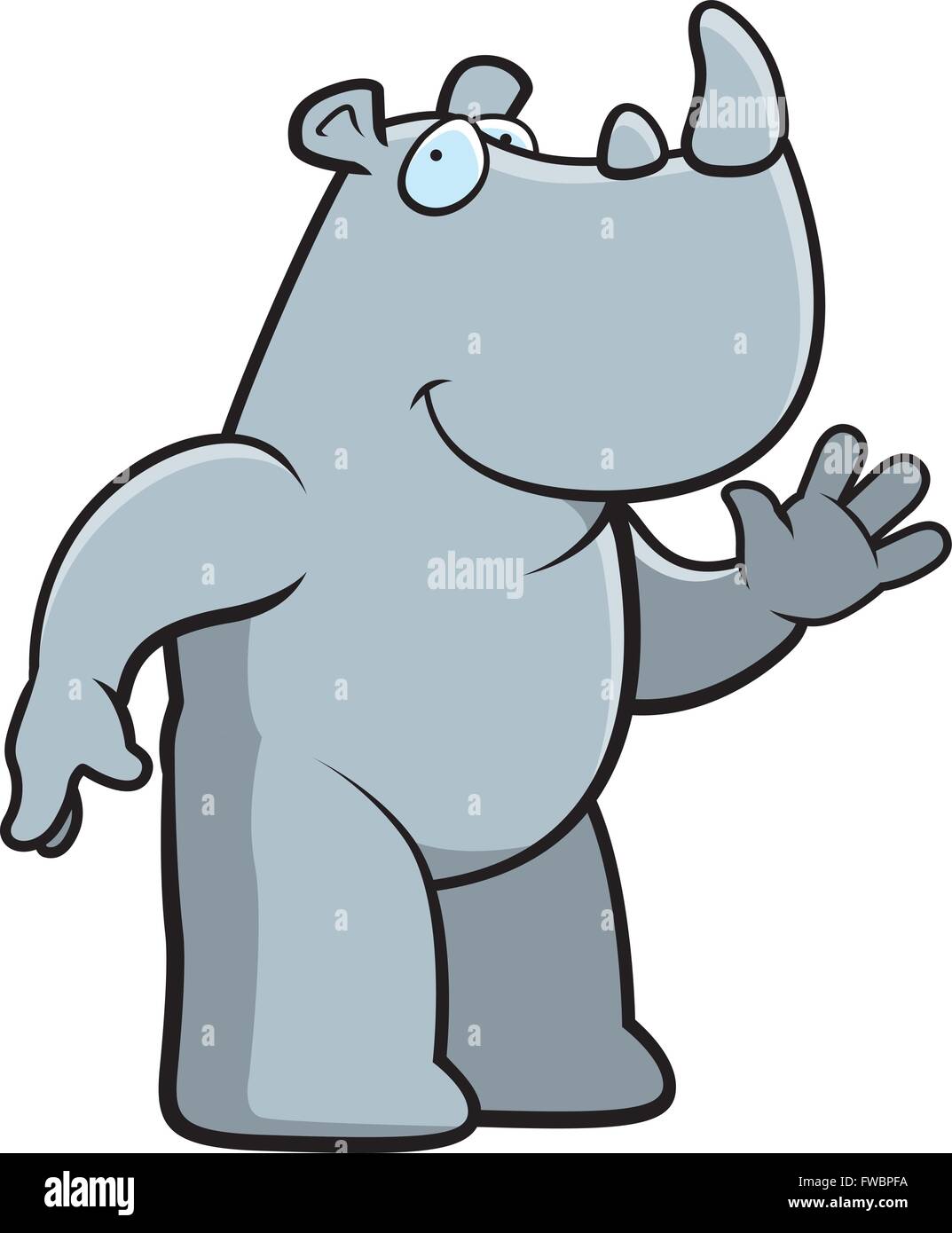 A happy cartoon rhino waving and smiling Stock Vector Image & Art - Alamy