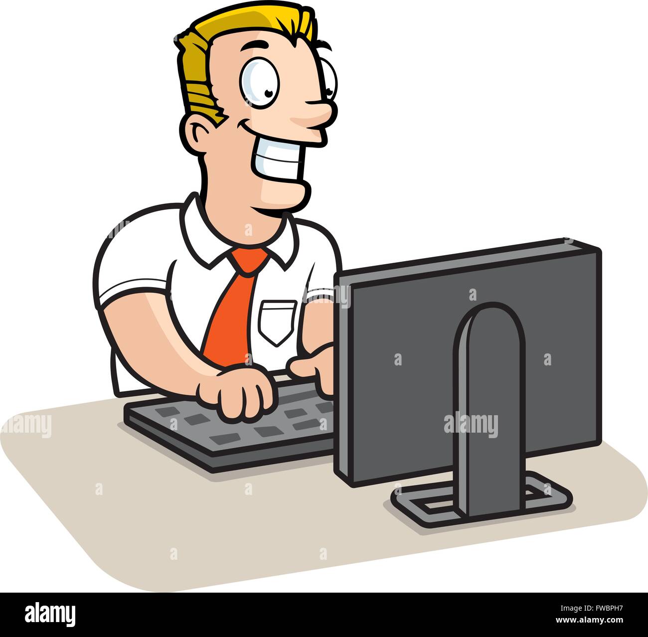 A happy cartoon man using a computer Stock Vector Image & Art - Alamy A happy cartoon man using a computer Stock Vector Image & Art - Alamy