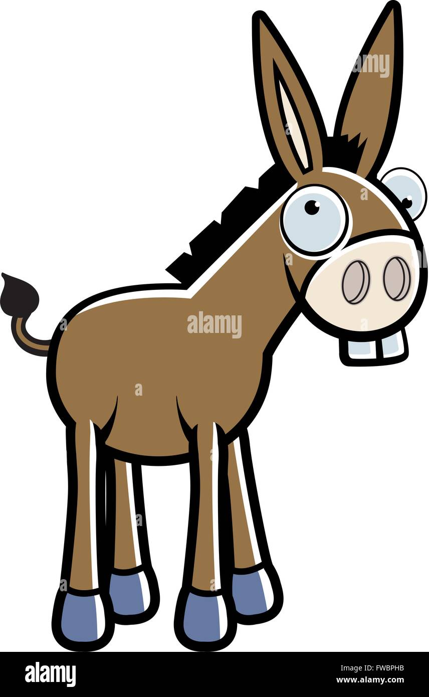 A happy cartoon donkey standing and smiling Stock Vector Image & Art ...