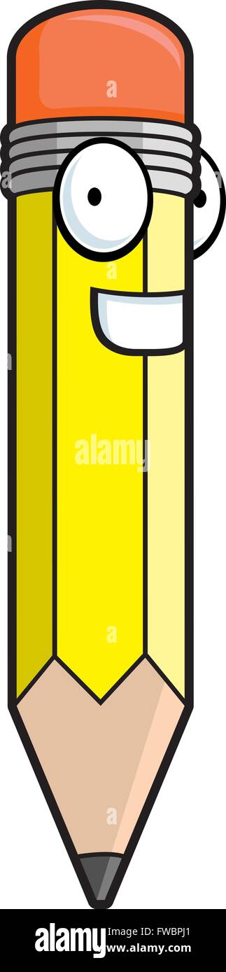 A cartoon yellow pencil happy and smiling Stock Vector Image & Art - Alamy
