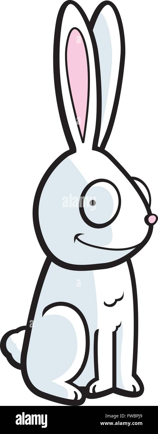 A happy cartoon rabbit sitting and smiling Stock Vector Image & Art - Alamy
