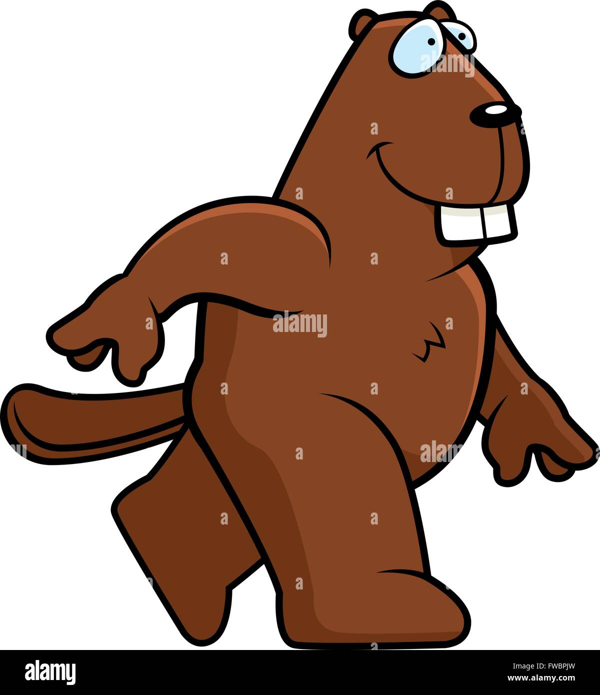 A happy cartoon beaver walking and smiling Stock Vector Image & Art - Alamy