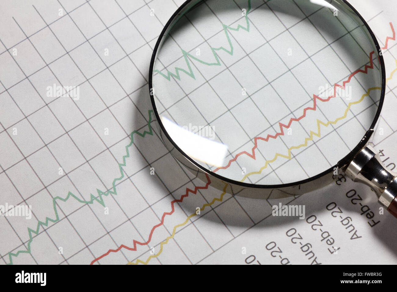 Magnifying glass stock market hi-res stock photography and images - Alamy