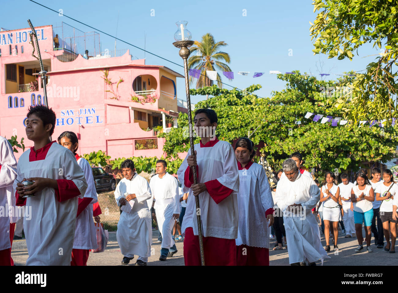 easter procession in Puerto Escondido Mexico Stock Photo - Alamy
