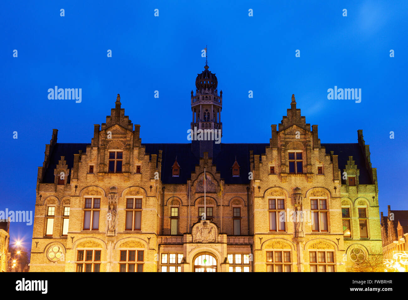 Grote Markt architecture in Ypres Stock Photo - Alamy