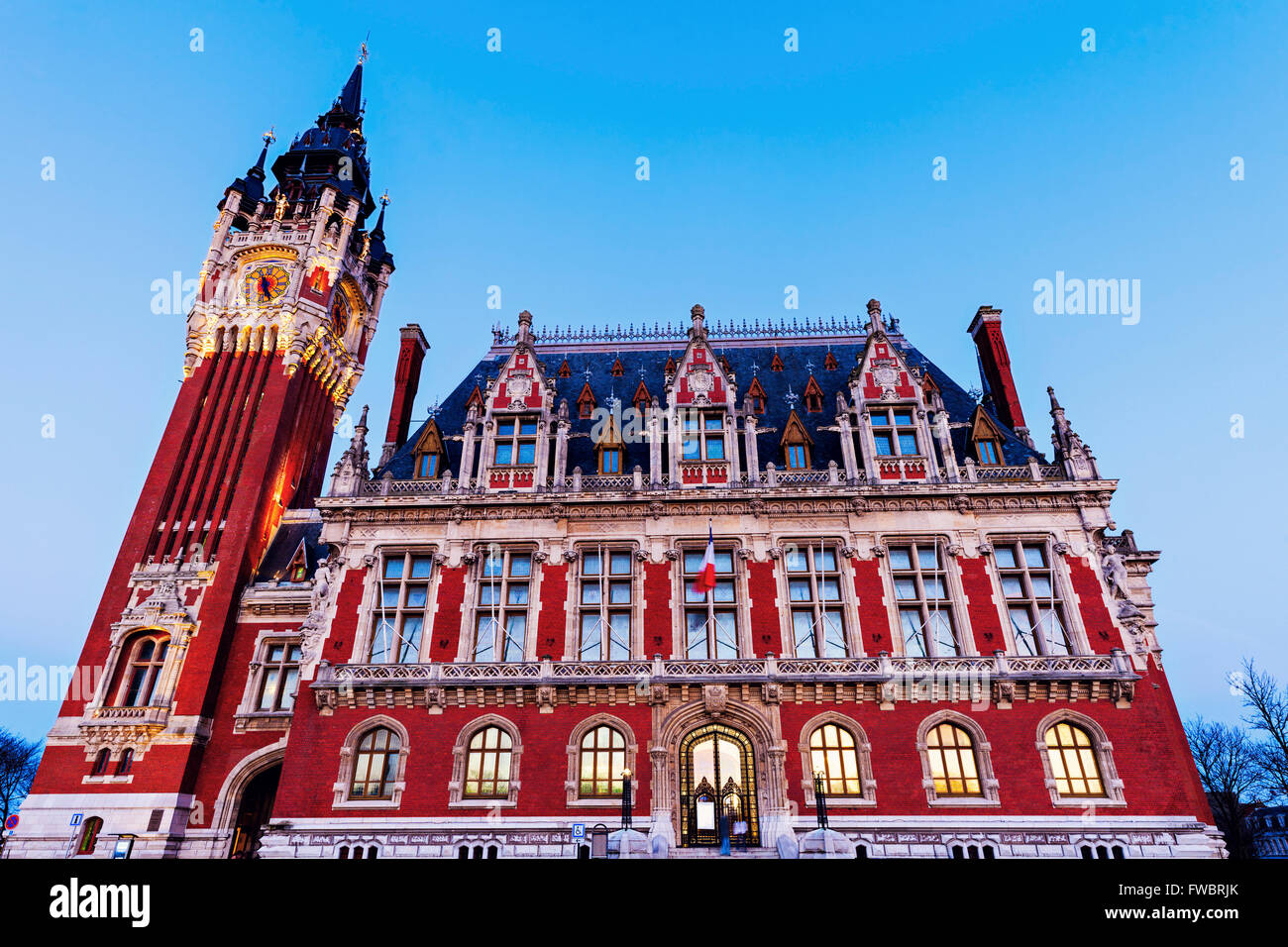 Calais city hall. Calais, Nord-Pas-de-Calais-Picardy, France Stock ...