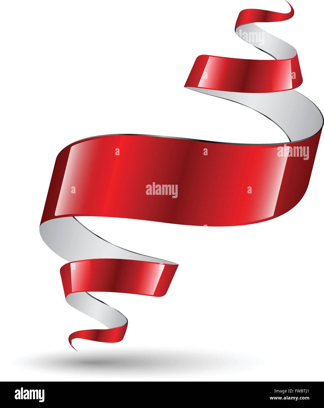 Red ribbon modern art banner. Vector illustration Stock Vector Image ...