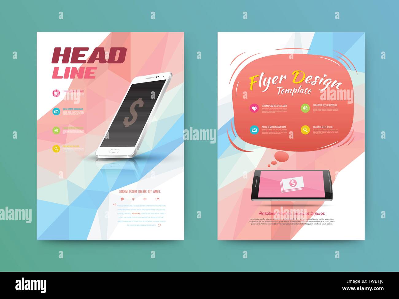 Technology Brochure Flyer design vector template in A4 size Stock ...