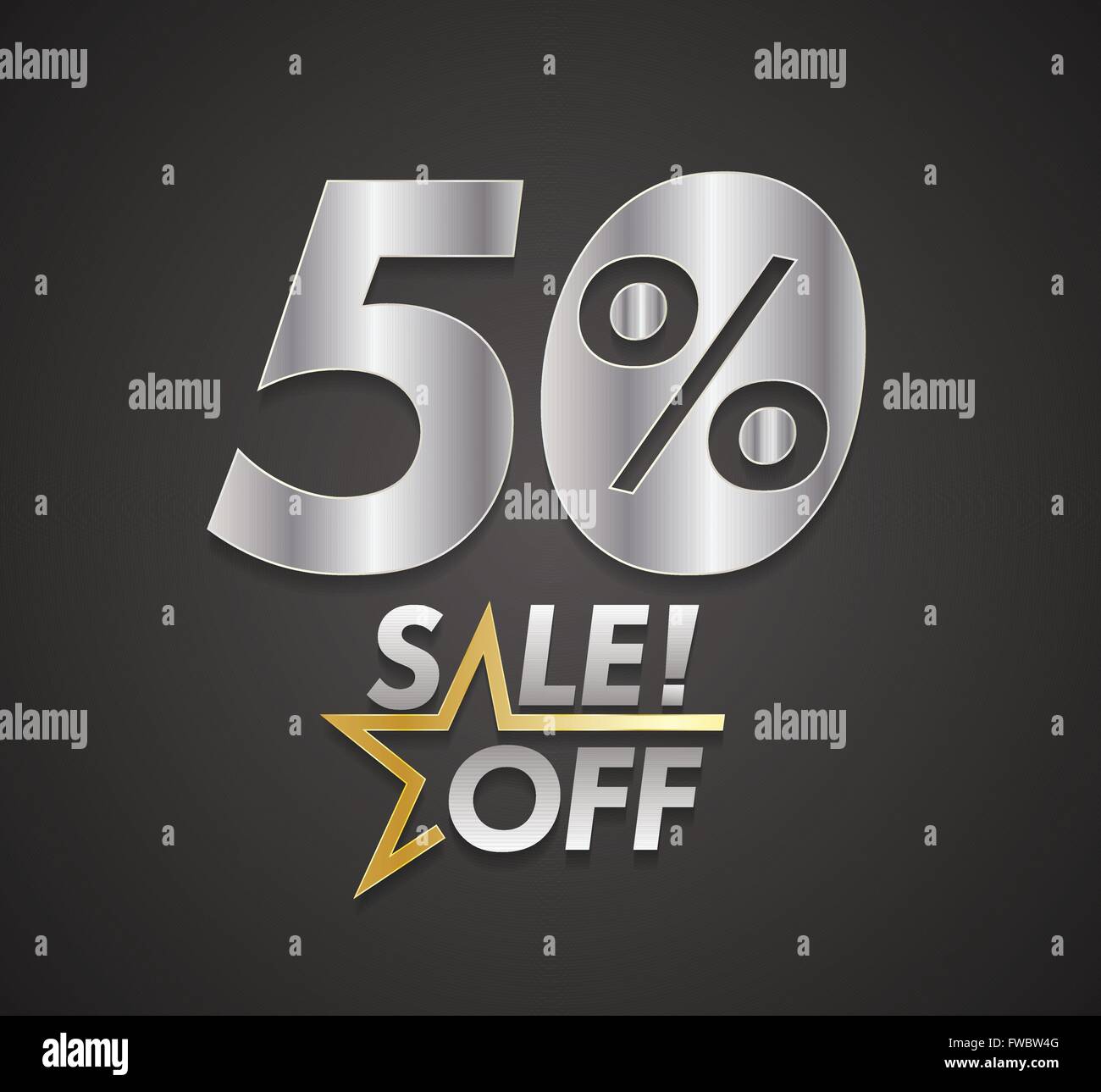 Fifty percent sale off with star. Vector illustration Stock Vector ...