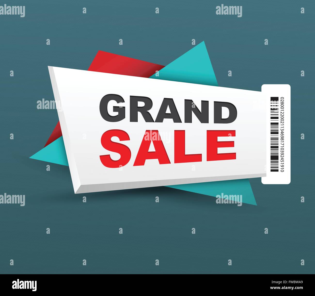 Grand sale banner with barcode. Vector illustration. Can use for ...