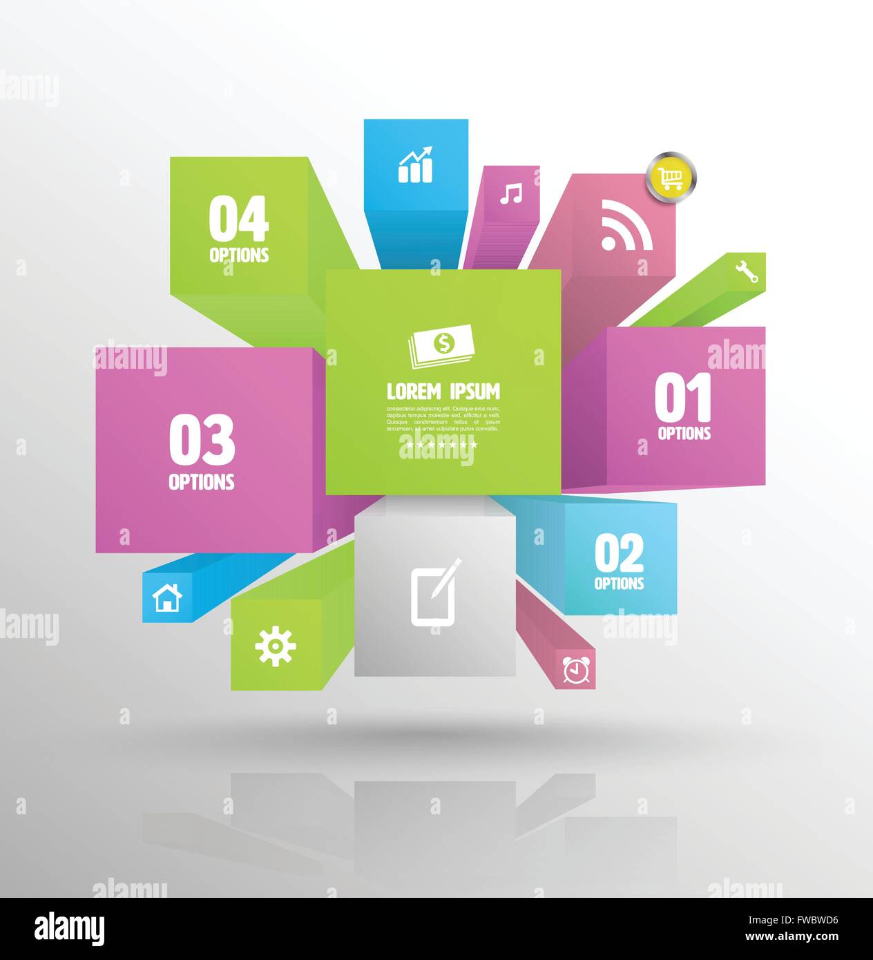 Boxes banner abstract background of color. Vector illustration Stock ...