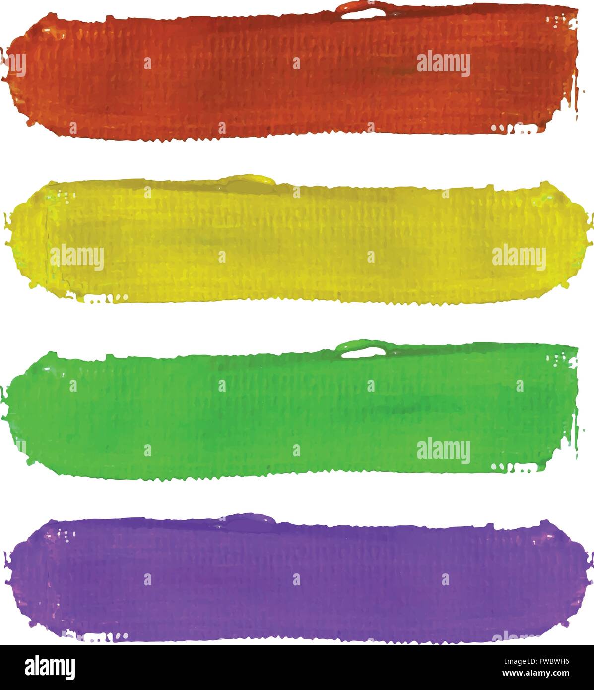 Paint banner color set on canvas texture. Vector illustration. Can use ...