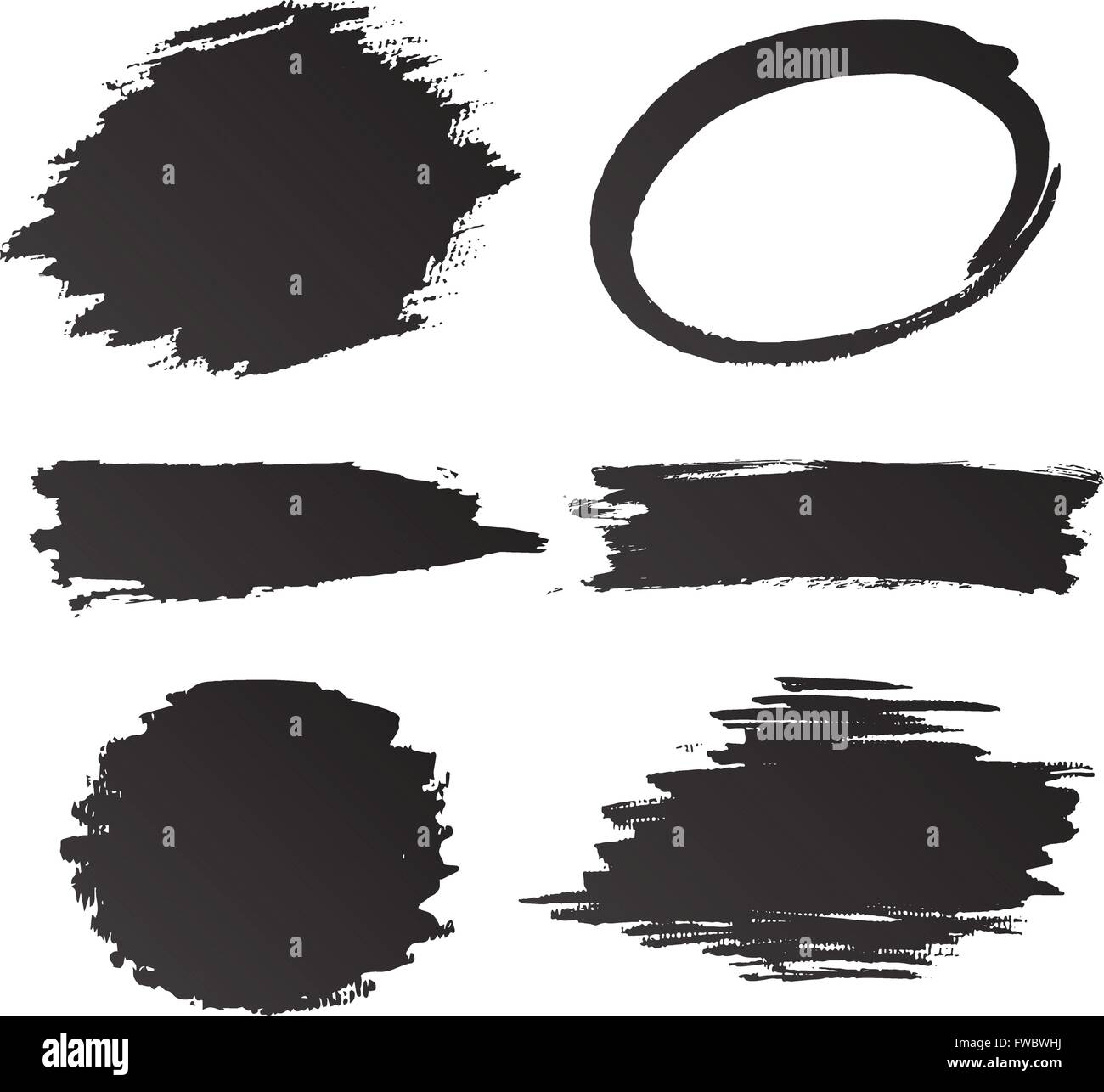 Set of grunge vector and ink strokes (individual objects). Abstract ...