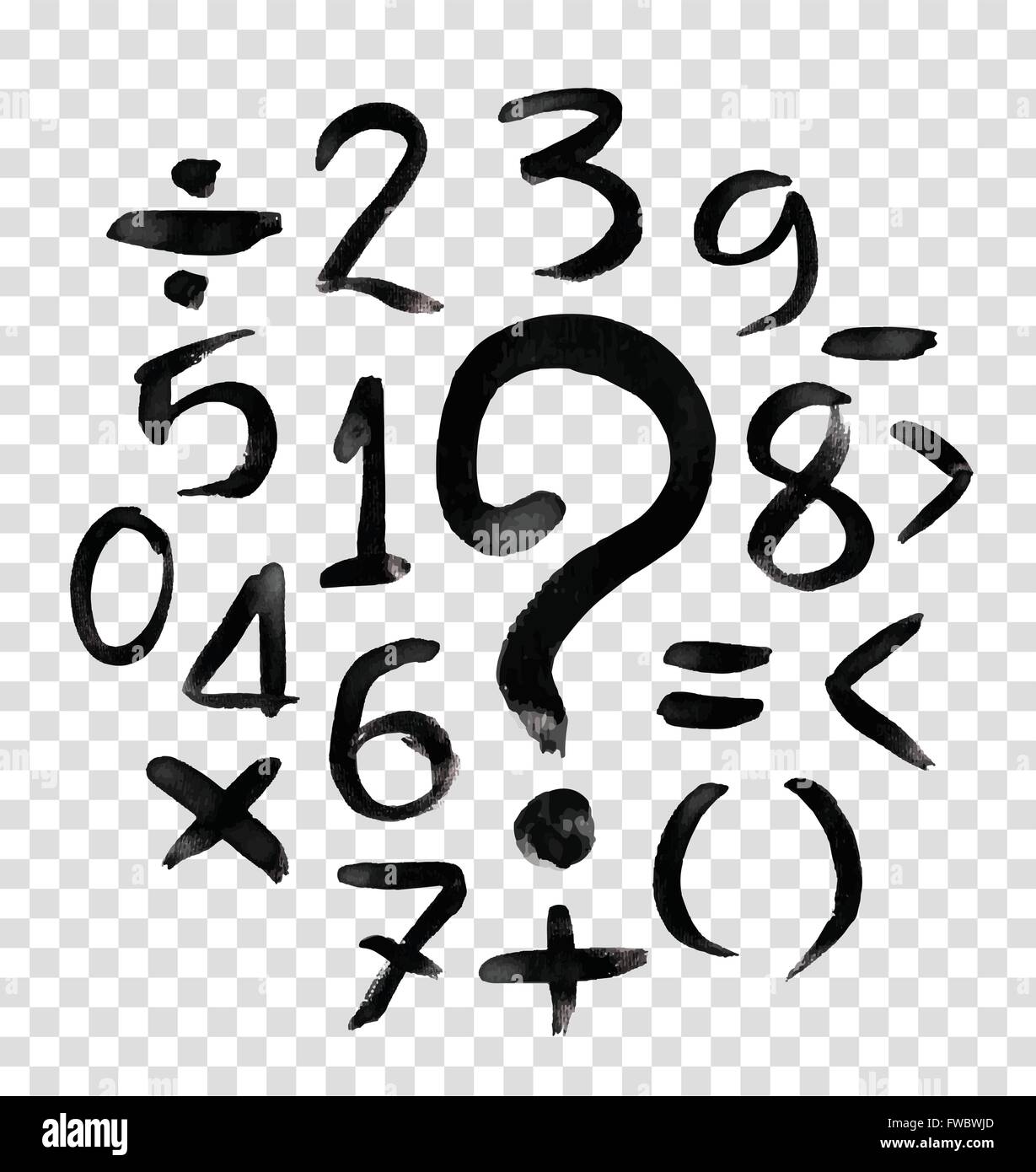 Black alphabet numbers signs Stock Vector Images - Alamy