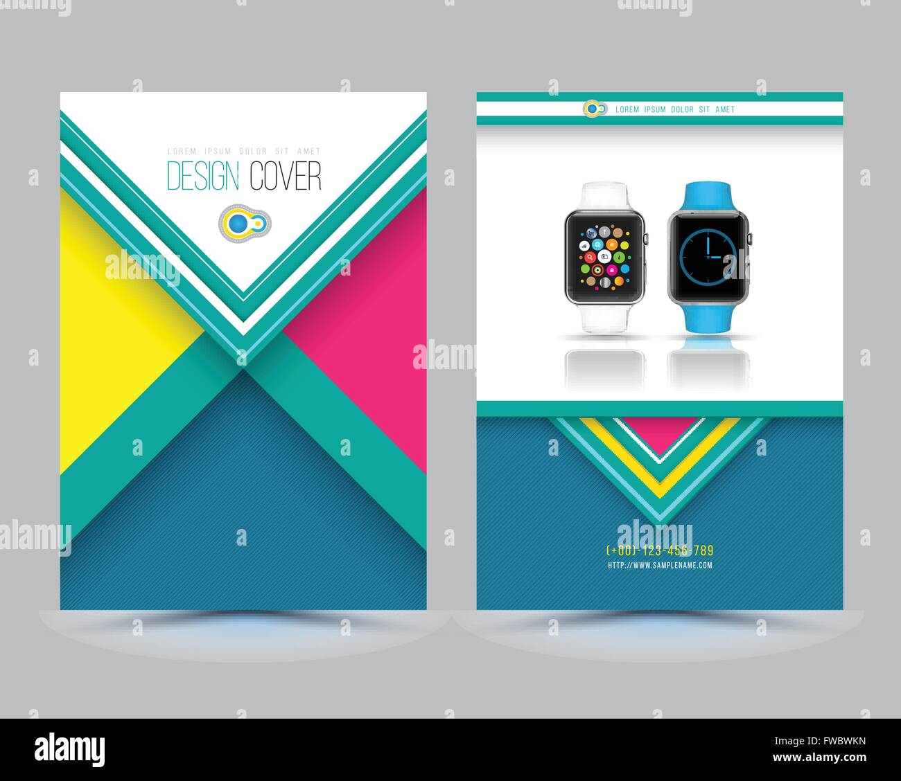 Abstract Vector Brochure Template with smart watch. Flyer Layout ...