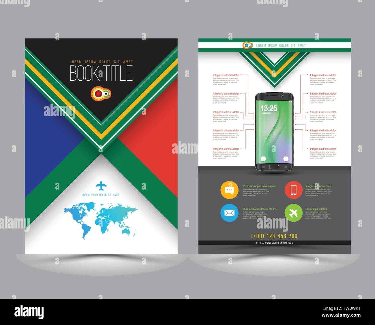 Cover template front back smartphone Stock Vector Images - Alamy
