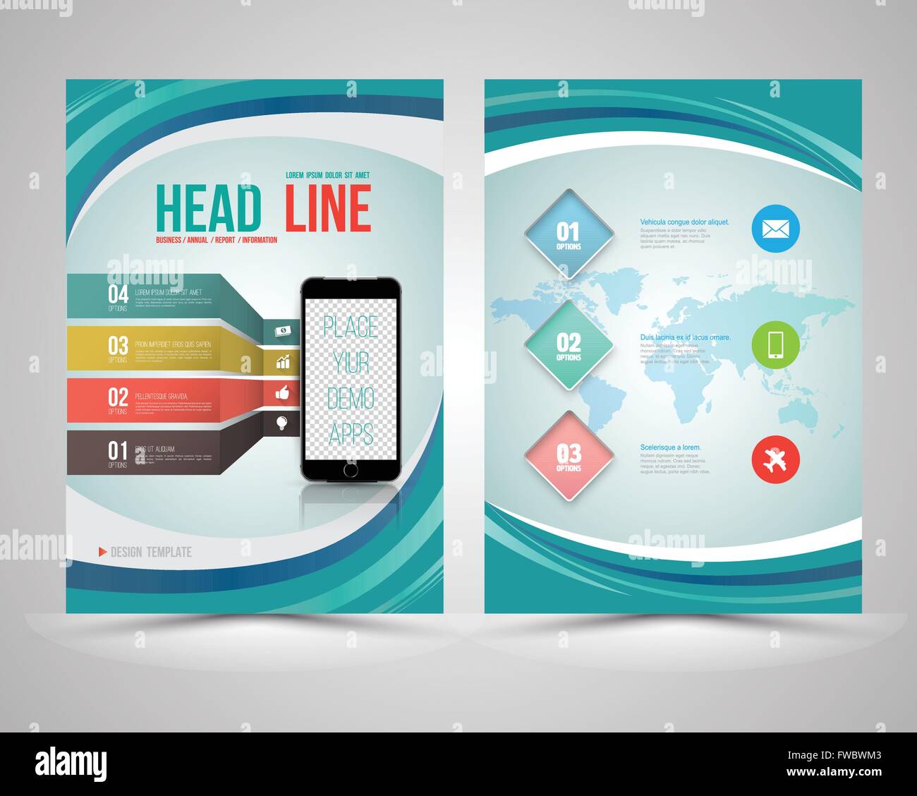 Trendy Graphic Design Layout with smart phone concept vector template ...