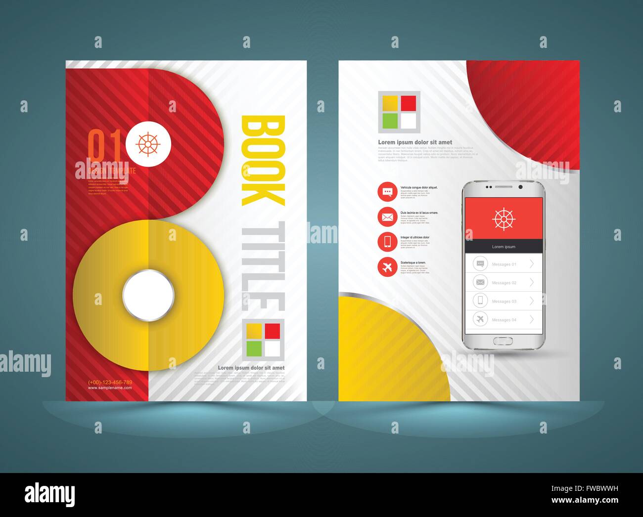 Vector brochure template design with new smartphone. Business graphics ...