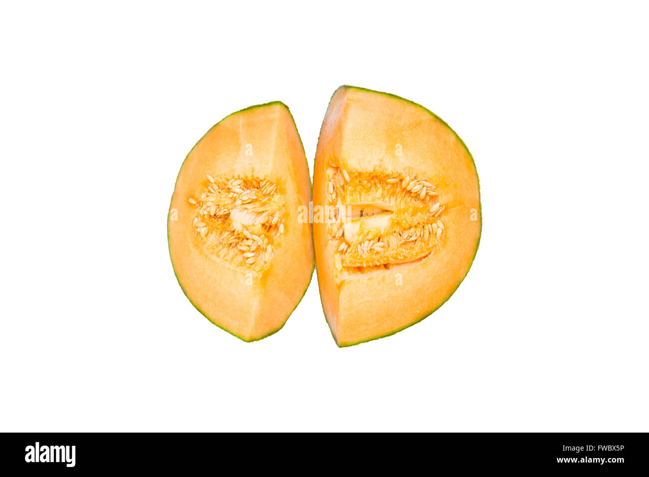 Fresh Rockmelon on white background Stock Photo - Alamy