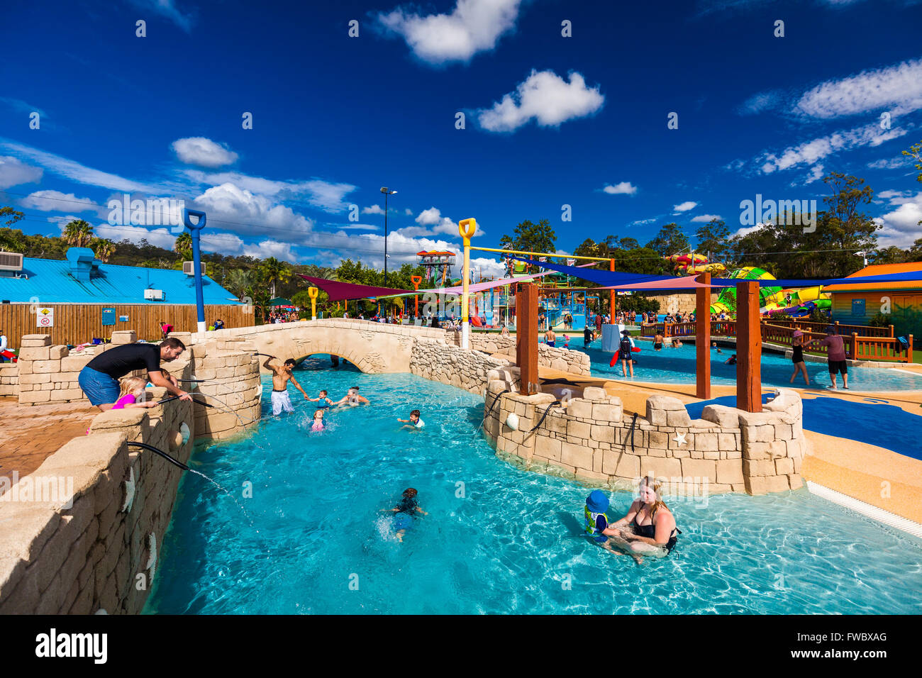 GOLD COAST, AUS - MAR 20 2016: Junior section of Wet'n'Wild Gold Coast ...