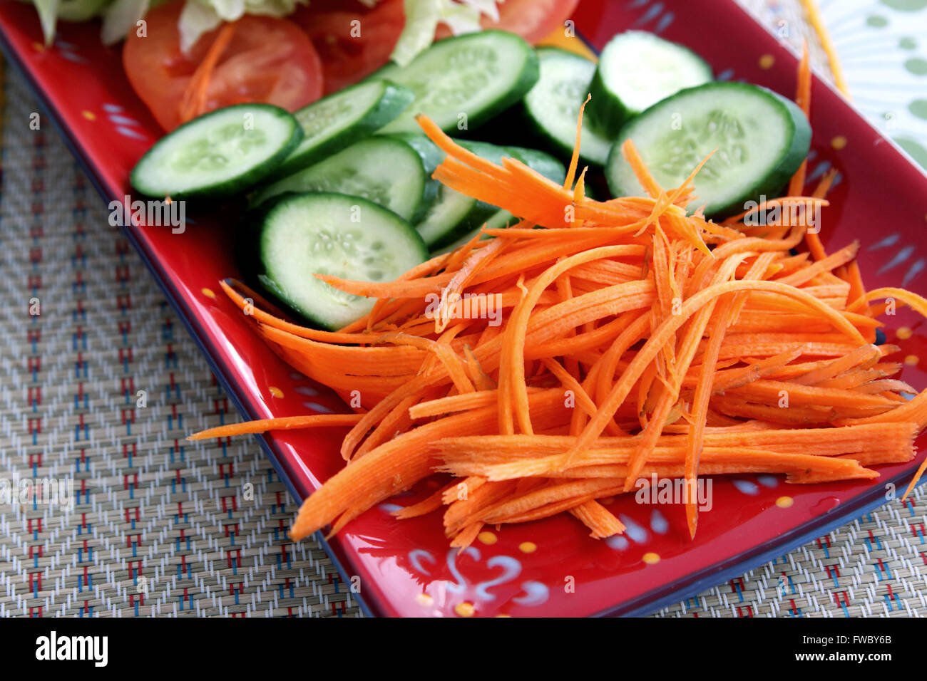 Freshly sliced vegetables Stock Photo - Alamy