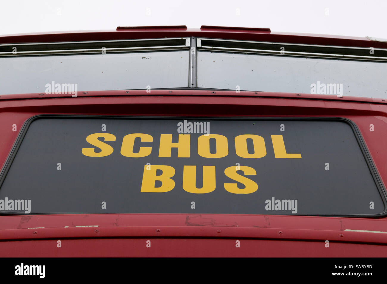 A school bus showing the main front sign Stock Photo - Alamy