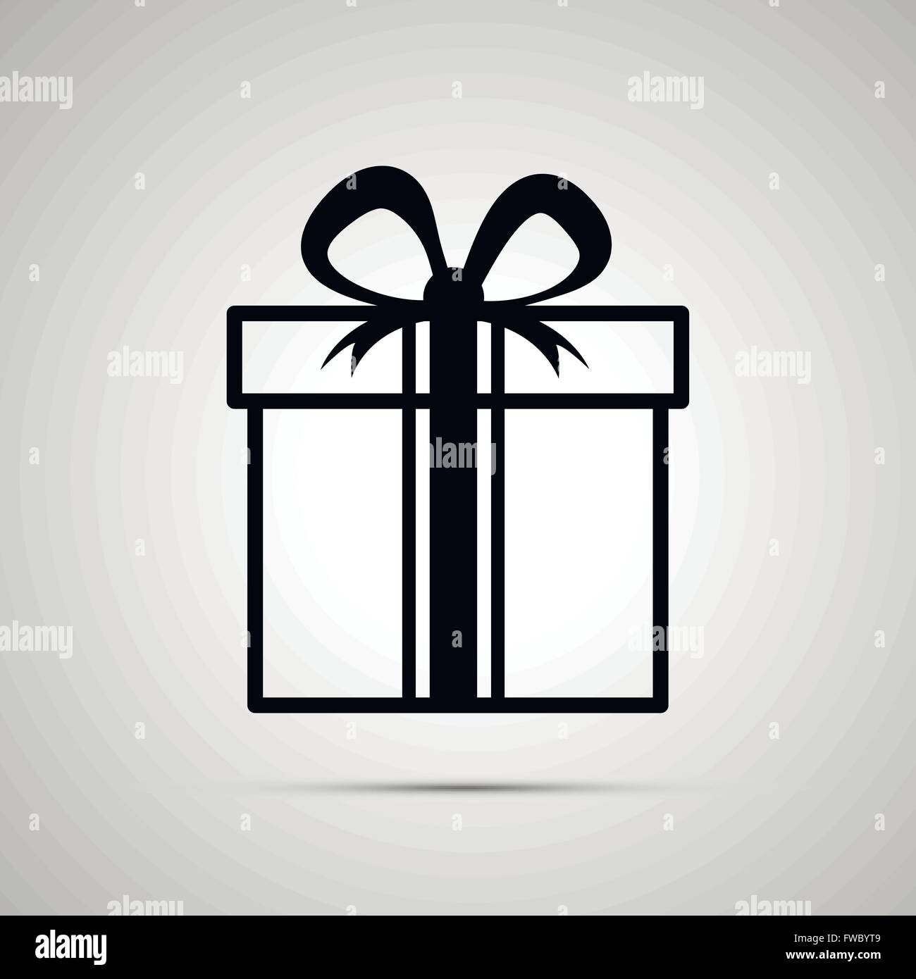 Gift simple black icon with shadow Stock Vector Image & Art - Alamy
