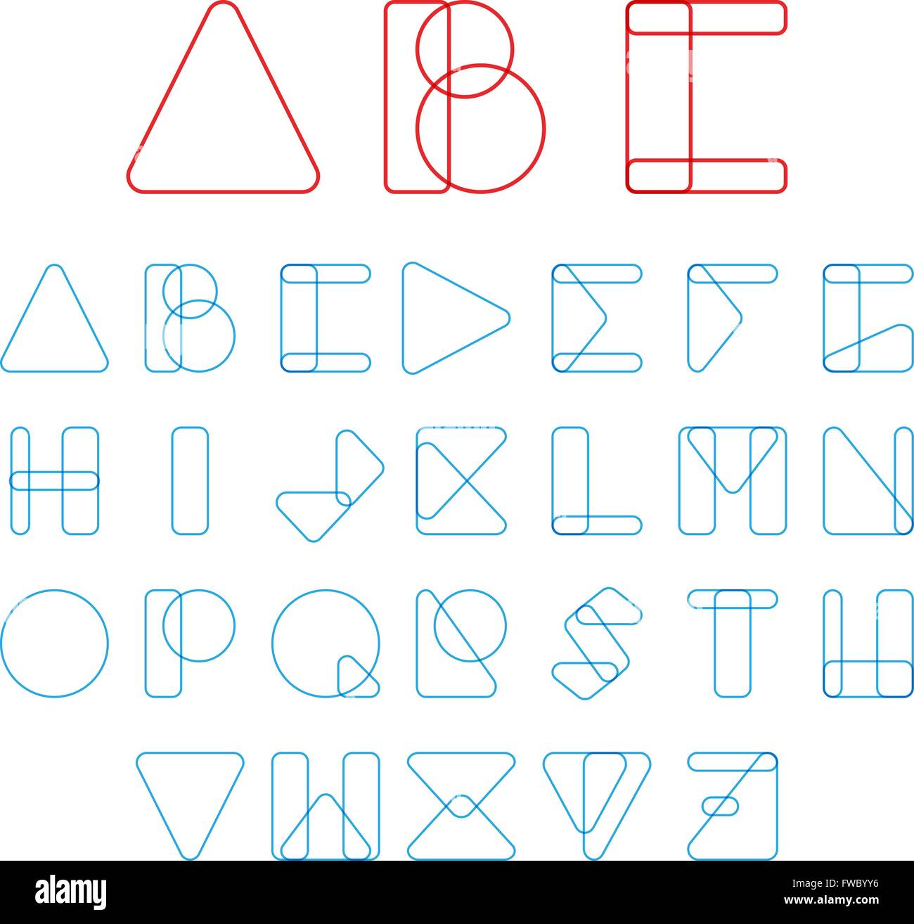 Font, ABC in geometric style. Vector Stock Vector Image & Art - Alamy