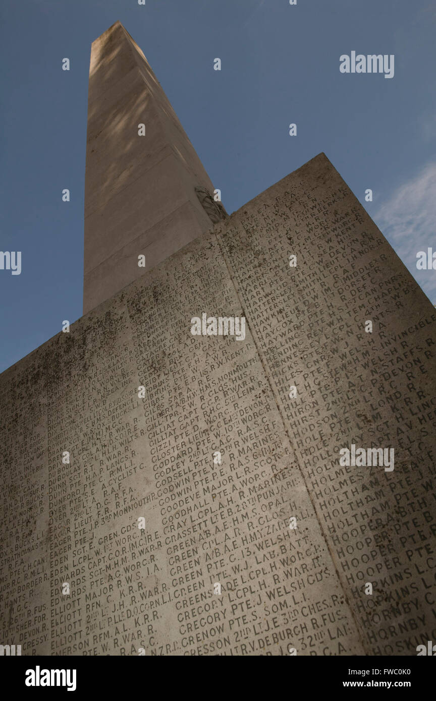 Names inscribe don a stone war memorial Stock Photo - Alamy