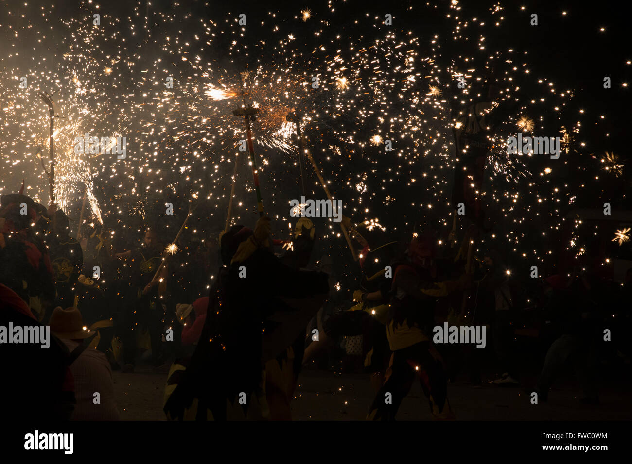 Fire Run, La Merce Stock Photo - Alamy