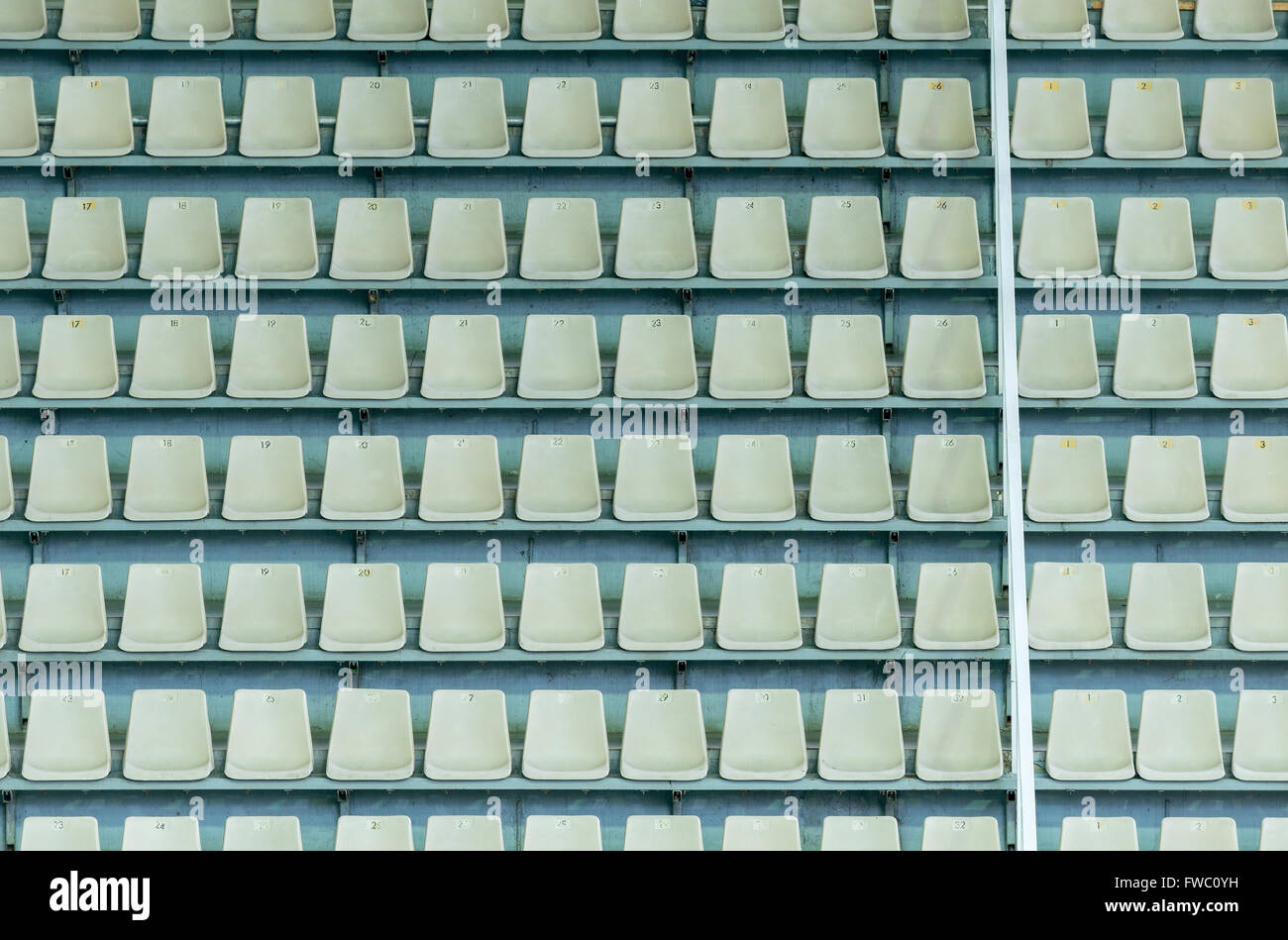 White seats on the tribune of the soccer stadium Stock Photo - Alamy